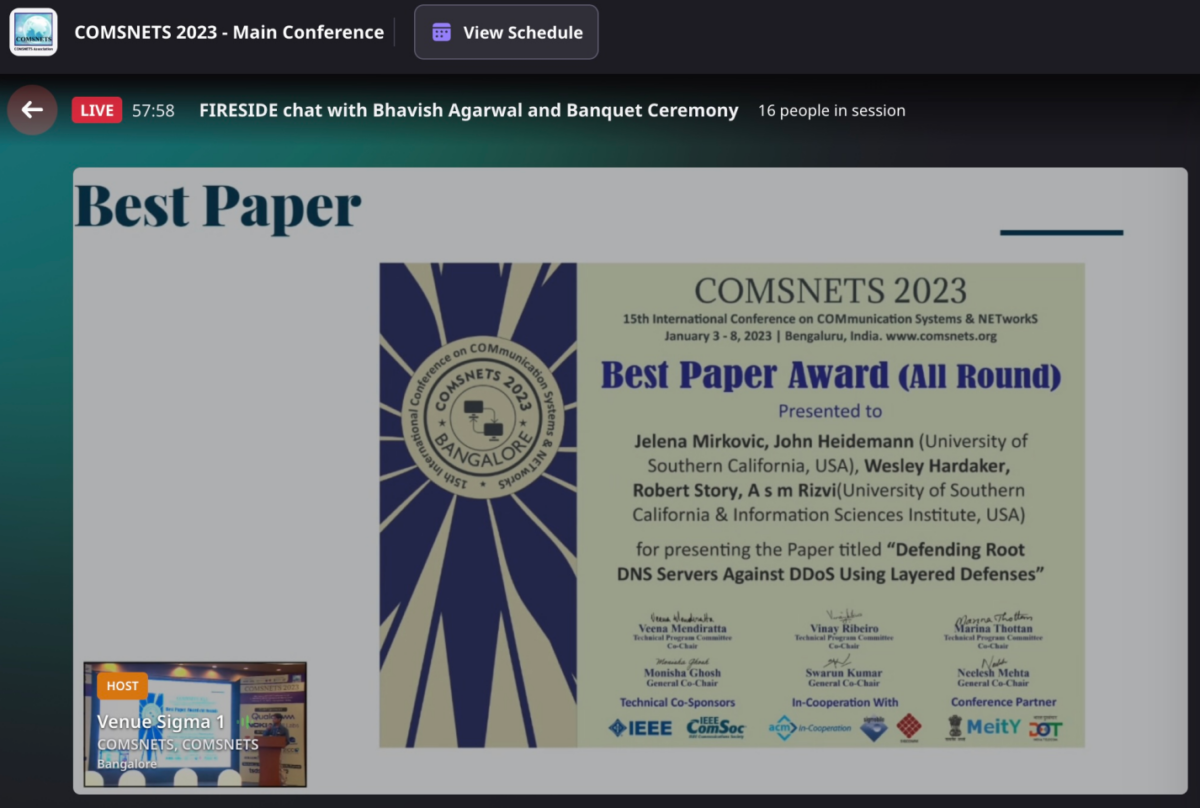 new paper “Defending Root DNS Servers Against DDoS Using Layered Defenses” at COMSNETS 2023 ...